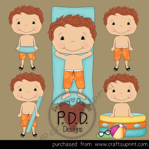 Red Hair Summer Boy Clipart - CUP721864_1548 | Craftsuprint