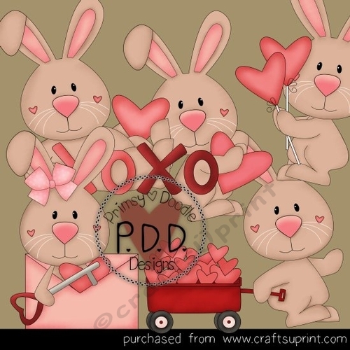 Valentine Bunnies 14 Clipart - CUP721869_1548 | Craftsuprint