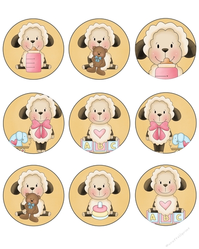 Baby Sheep Tags Sheet - CUP721998_1548 | Craftsuprint