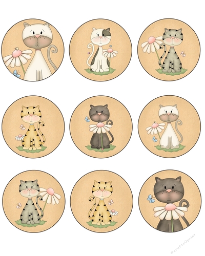 Spring Cats Tag Sheet - CUP722165_1548 | Craftsuprint