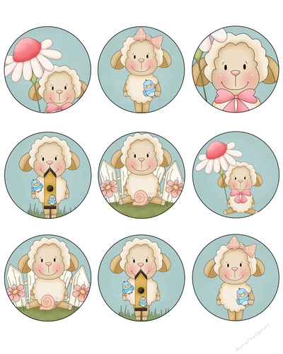 Spring Sheep Tag Sheet - CUP722168_1548 | Craftsuprint