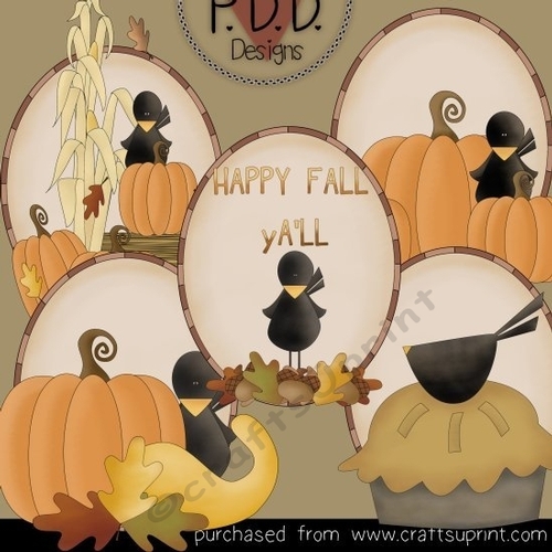 Fall Crows Ovals Clipart - CUP722416_1548 | Craftsuprint