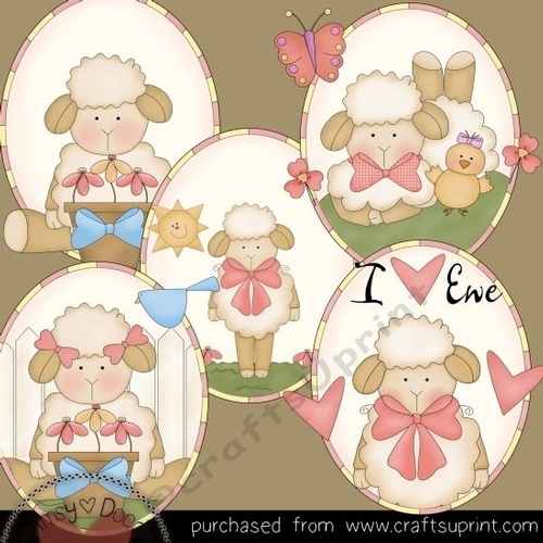 Spring Sheep Ovals Clipart - CUP722787_1548 | Craftsuprint