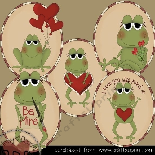 Valentine Frogs Ovals Clipart - CUP722793_1548 | Craftsuprint