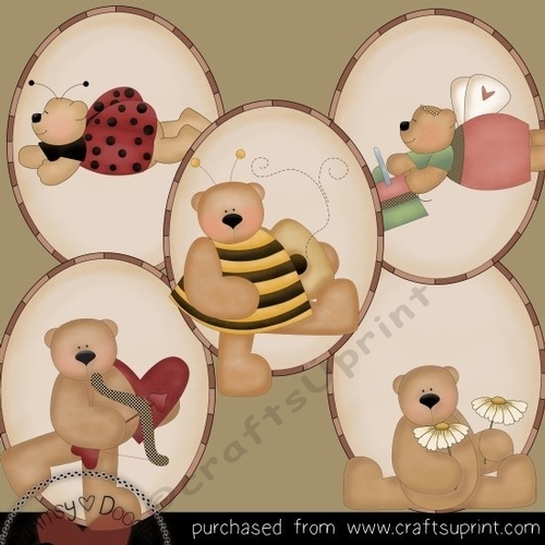 Whimsy Bears Ovals Clipart - CUP722794_1548 | Craftsuprint