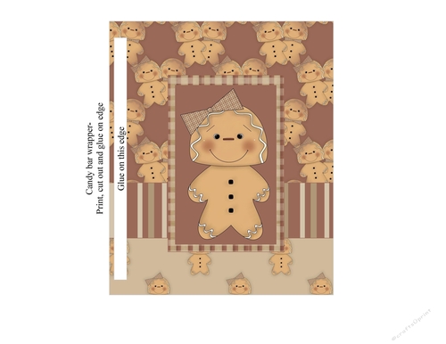 Gingerbread Candy Bar Wrapper 2 - CUP722901_1548 | Craftsuprint