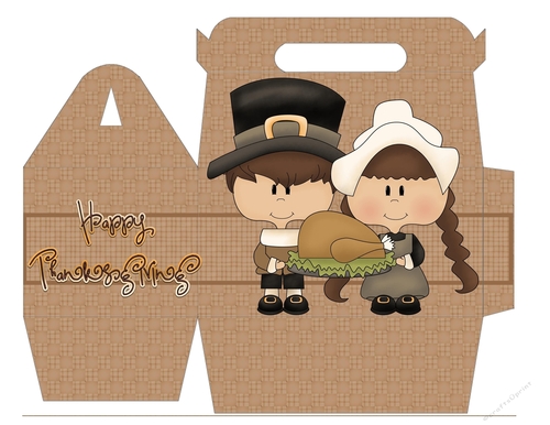 Thanksgiving Pilgrims Gable Box - CUP723134_1548 | Craftsuprint