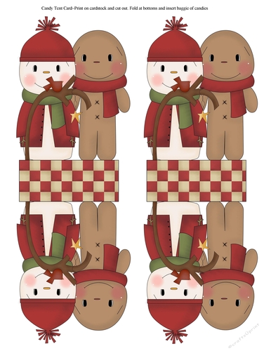 Snowman & Gingerbread Candy Tent Card 2 - CUP723520_1548 | Craftsuprint