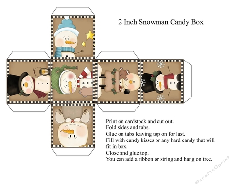 2 inch Snowman Candy Box - CUP723714_1548 | Craftsuprint