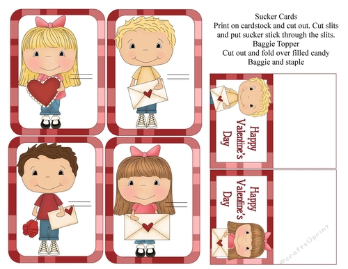 Valentine Kids Sucker Cards - CUP724328_1548 | Craftsuprint