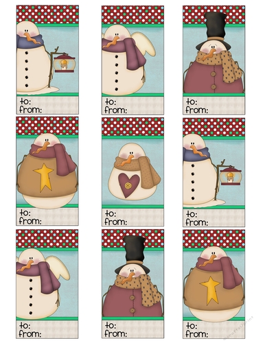 Snowman Gift Tags Sheet 3 - CUP725685_1548 | Craftsuprint