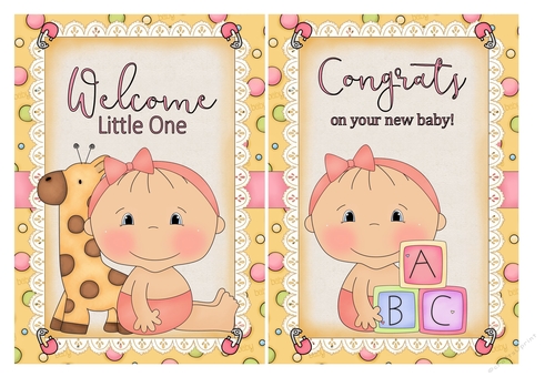 Baby Girl Card Fronts 9 - CUP729789_1548 | Craftsuprint