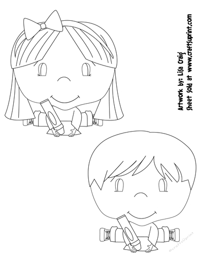 School Kids Digital Stamp 2 - CUP731463_1548 | Craftsuprint