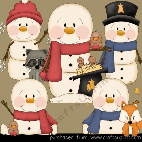 Snowmen & Friends Clipart - CUP733015_1548 | Craftsuprint