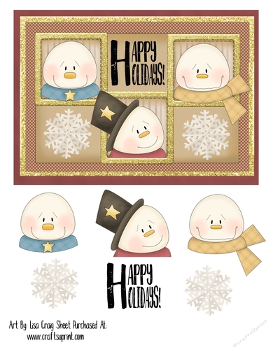 Happy Holidays Snowmen Card - CUP743426_1548 | Craftsuprint