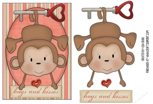 Monkey Valentine Quick Card 2 - CUP759147_1548 | Craftsuprint