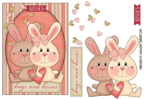Bunny Valentine Quick Card 4 - CUP759153_1548 | Craftsuprint