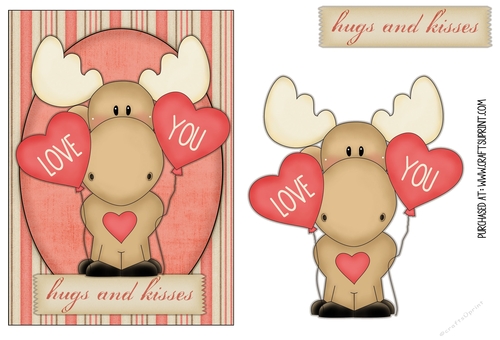Moose Valentine Quick Card 1 - CUP759160_1548 | Craftsuprint