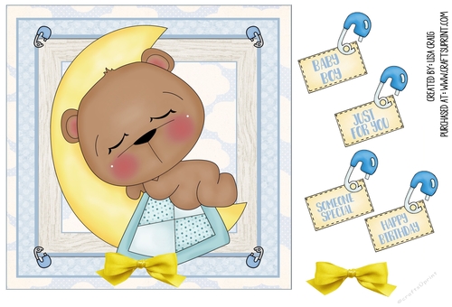 Bear Baby Boy Card 3 - CUP781776_1548 | Craftsuprint