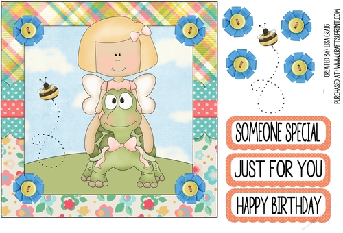 Garden Fairy Square Card 1 - CUP788001_1548 | Craftsuprint