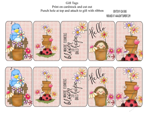 Flowers Tags Sheet 1 - CUP790418_1548 | Craftsuprint