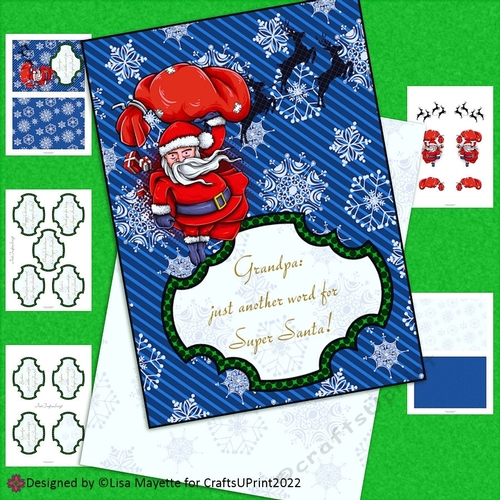 Ben Day Cartoon Super Santa Card Making Kit - CUP1175091_2195 ...