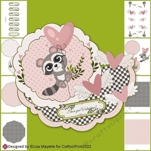 Floating Racoon Valentine Layered Wobble Card Making Kit - CUP1188376 ...