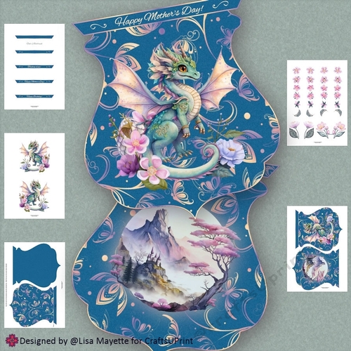 Purple Dragon Princess Card Making Kit - CUP1280134_2195 | Craftsuprint