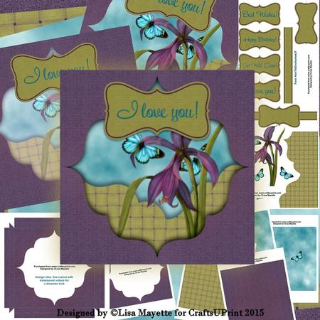 Iris & Butteflies Shadow Box Card Kit - CUP603939_2195 | Craftsuprint