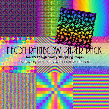 Neon Rainbow Paper Set - CUP607158_2195 | Craftsuprint