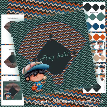 Chevron Baseball Boy Card Making Kit - CUP608383_2195 | Craftsuprint