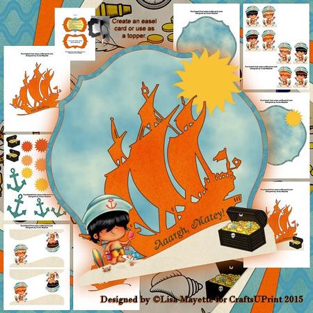 Surfer Sailor Boy Beach Pirate in Orange Card Making Kit - CUP608390 ...