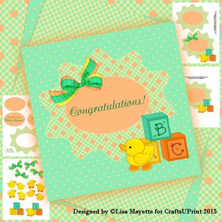 Peach, Green & Yellow New Baby Card Making Kit - CUP608396_2195 ...
