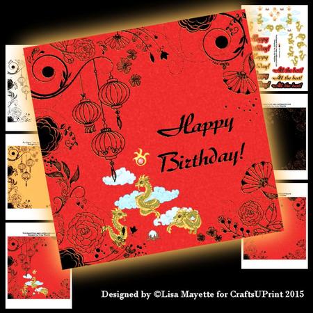 Three Chinese Dragons Card Making Mini Kit - CUP613406_2195 | Craftsuprint