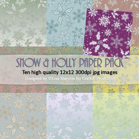 Snow & Holly Paper Pack - CUP644664_2195 | Craftsuprint