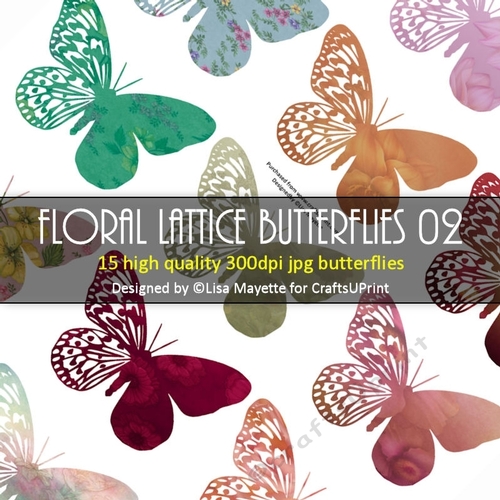 Floral Lattice Butterflies Decoupage Embellishment Craft Sheet 02 ...