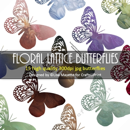 Floral Lattice Butterflies Decoupage Embellishment Craft Sheet 03 ...