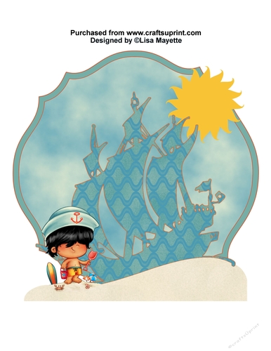 Surfer Sailor Boy Beach Pirate in Blue Card Quick Card Topper ...