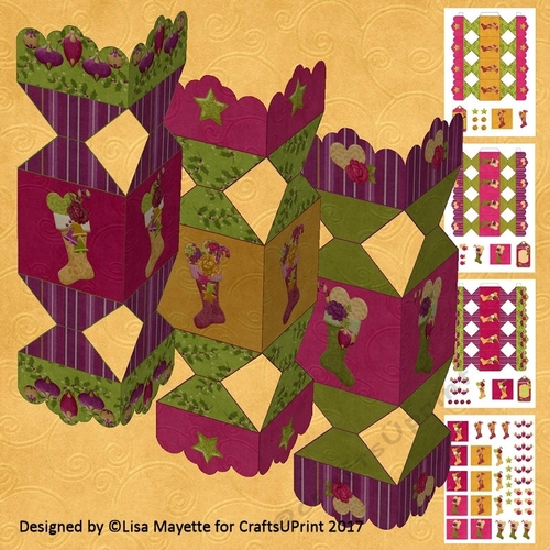 3D Holiday Stocking Decoupage Christmas Cracker Boxes - CUP816132_2195 ...