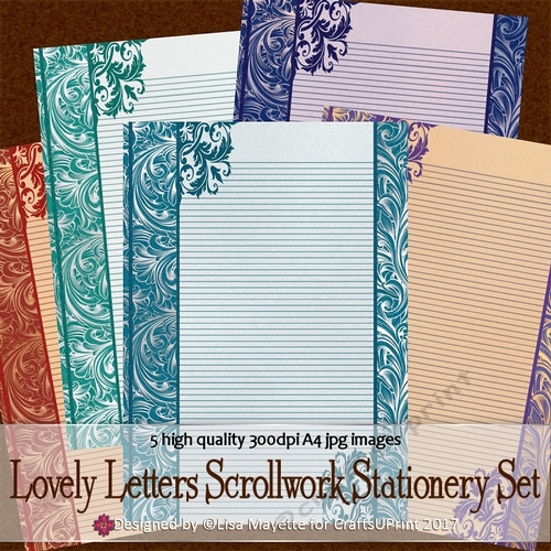 Lovely Letters Scrollwork A4 Stationery Paper Set - CUP821433_2195 ...