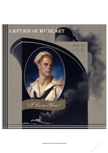 Vintage Art Deco Men Captain of My Heart All Occasion Quick Card Topper ...