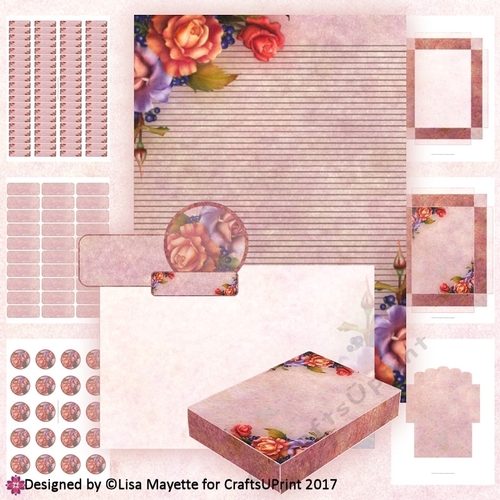 September Roses A6 Stationery Kit - CUP841517_2195 | Craftsuprint