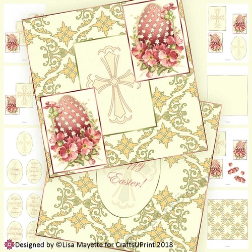 Vintage Pink Easter Egg Religious Easter Card Making Kit - CUP863232 ...