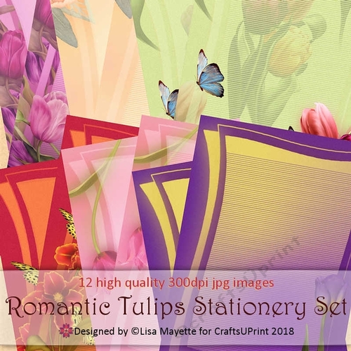 Romantic Tulips A4 Stationery Set - CUP867976_2195 | Craftsuprint