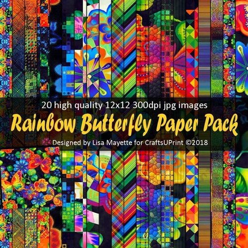 Rainbow Butterfly Paper Pack - CUP876911_2195 | Craftsuprint