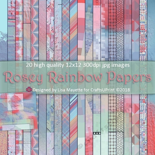 Rosey Rainbow Roses Paper Pack - CUP884070_2195 | Craftsuprint