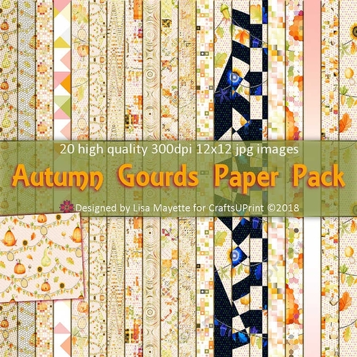 Autumn Gourds Paper Pack - CUP897706_2195 | Craftsuprint