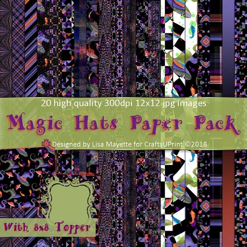 Magic Hats Paper Pack with 8x8 Topper - CUP897708_2195 | Craftsuprint