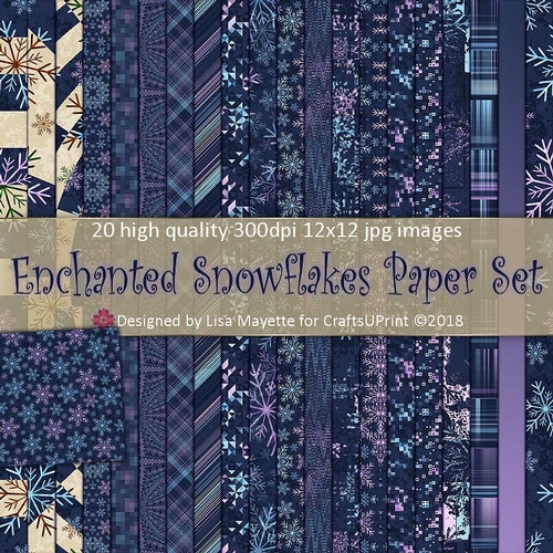 Enchanted Snowflakes Paper Set - CUP909774_2195 | Craftsuprint