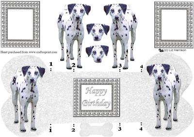 Dalmatian Bone Shaped Card - CUP166967_15 | Craftsuprint